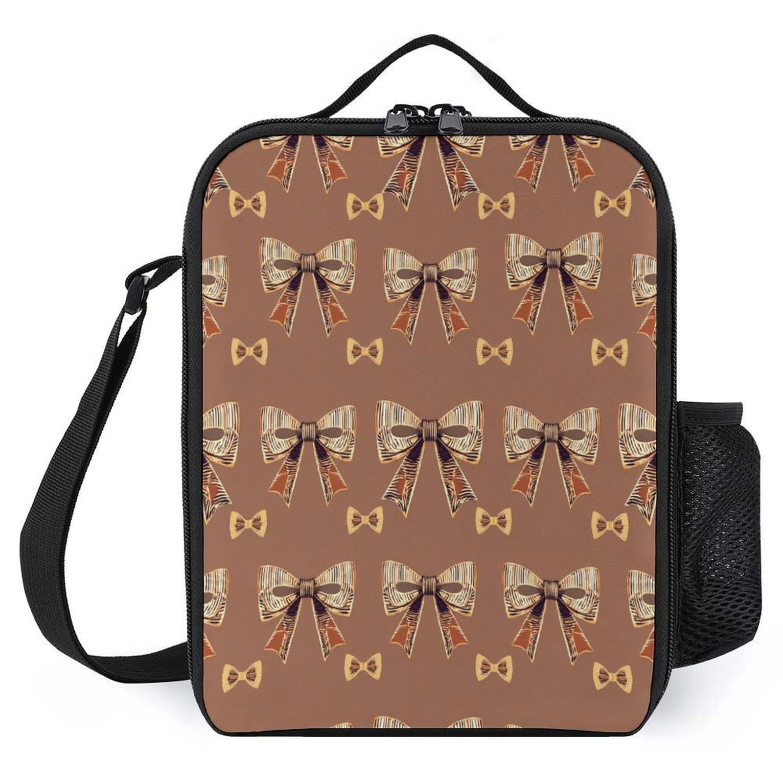 Brown Bow Pattern Single Crossbody Bag, Handbag, Men's And Women's ...