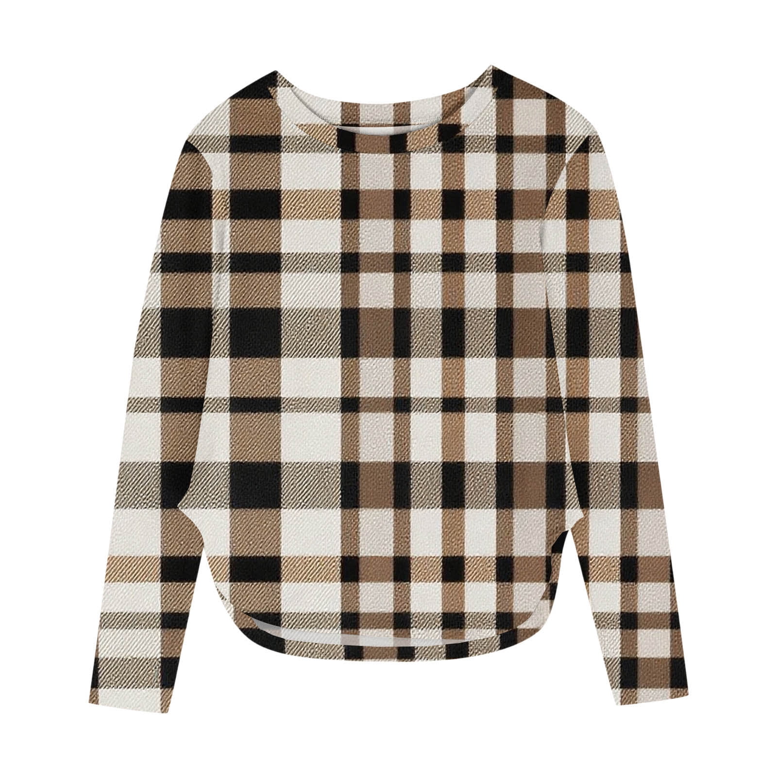 Brown Boy Girl Kids Girl Boy Plaid with Slit Tshirts Graphic Slim Tunic ...