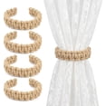 Brown Braided Curtain Tiebacks Set of 4, 9.25 Inch Bendable Curtain ...