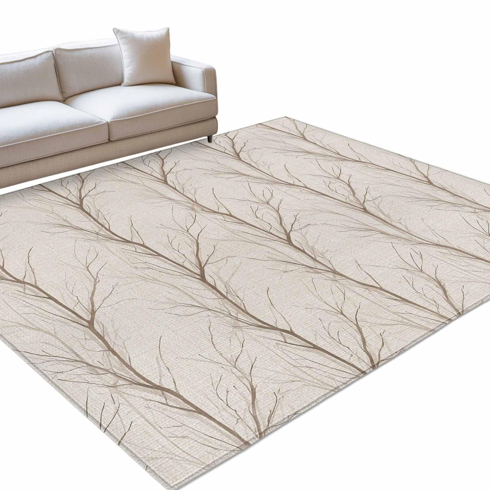 Brown Branch Washable Rug 2.7x5 Area Rug for Living Room Bedroom Non ...