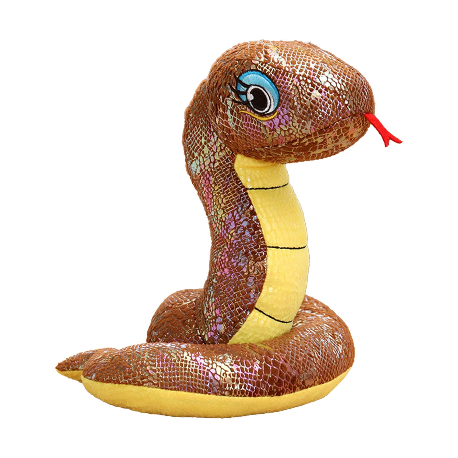 Brown Brown Sequin Stuffed Snake Plush Toy Soft Doll Decorative ...