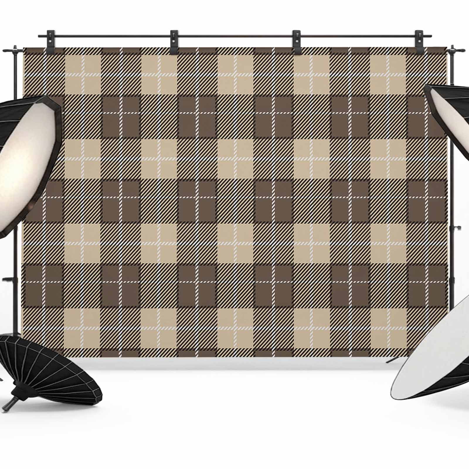 Brown Buffalo Backdrop for Photography, Lattice Photo Backdrop Portrait ...