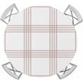 Brown Buffalo Plaid Round Tablecloth, Fitted Table Cover with Elastic ...