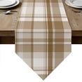 Brown Buffalo Plaid Table Runner Linen Burlap Table Runner 90 Inches ...