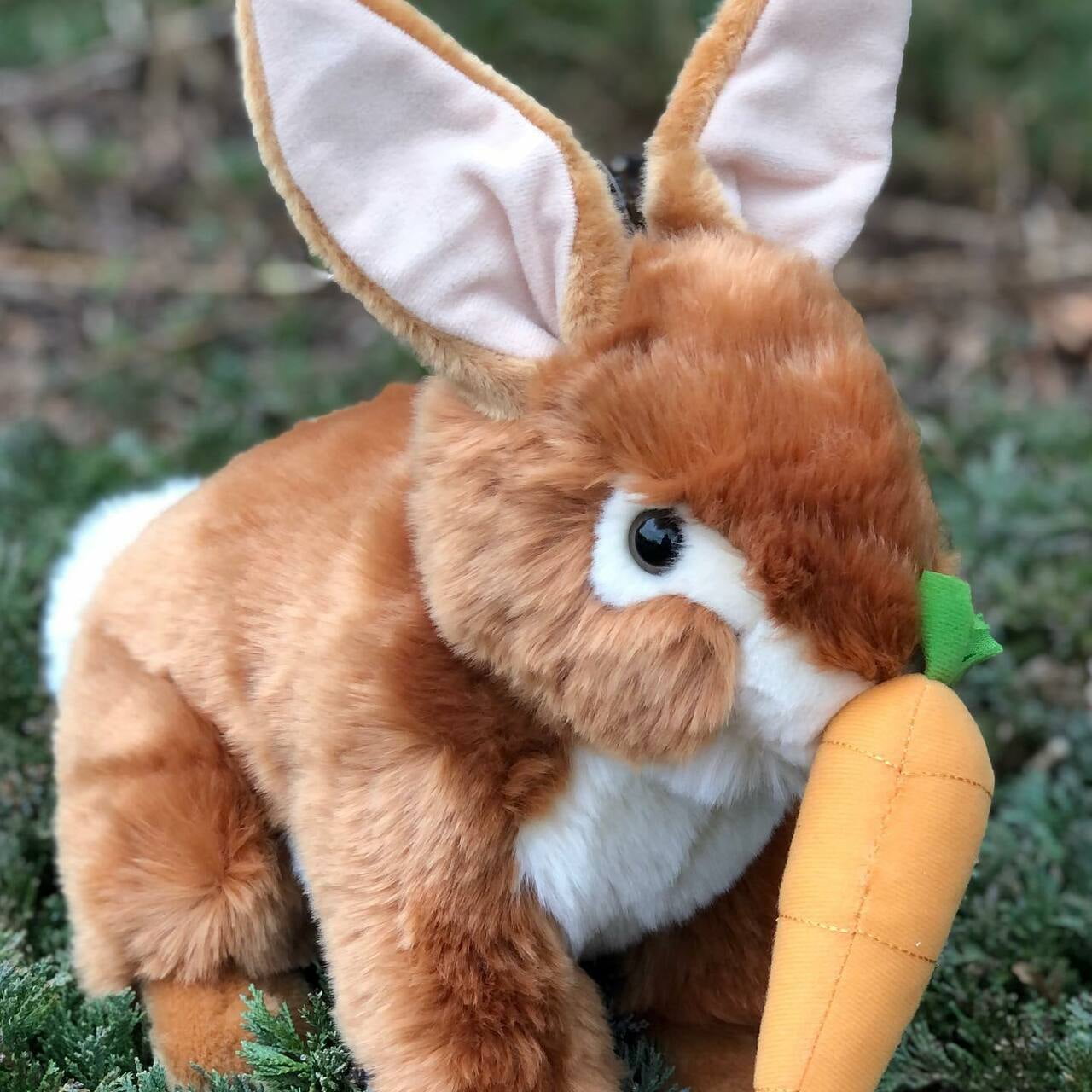 Brown Bunny Rabbit with Mini Carrot Plush Stuffed Animal - Walmart.com