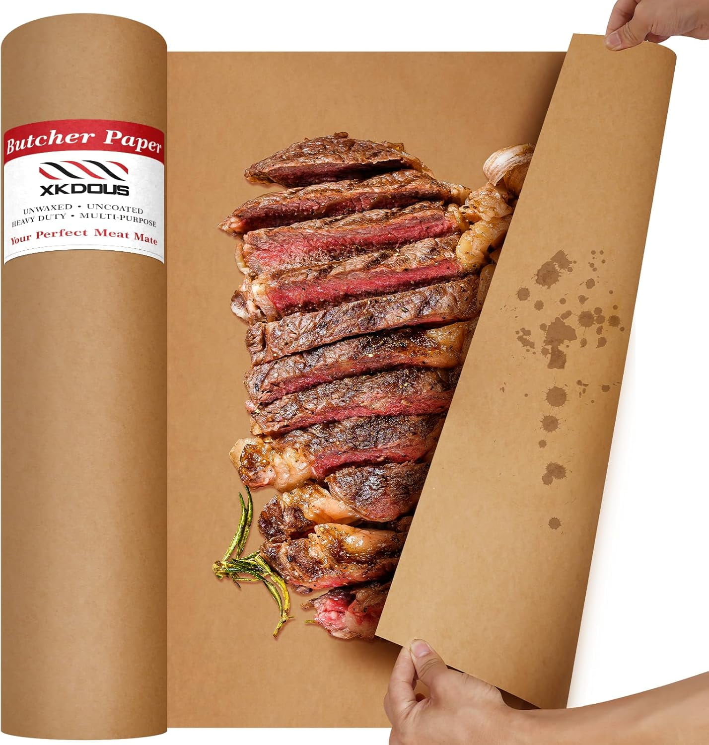 Brown Butcher Paper Roll, 12 Inch X 80 Feet, Unwaxed BBQ Paper for ...