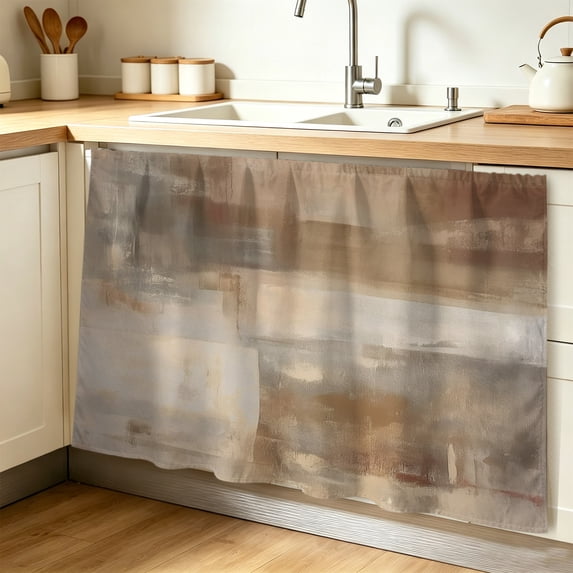 Brown Cabinet Curtain 32"Wx55"L, Dustproof Pantry Door Curtain with ...