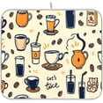 Brown Cafe Coffee Beans Dish Drying Mat for Kitchen Counter 18 x 24 in ...