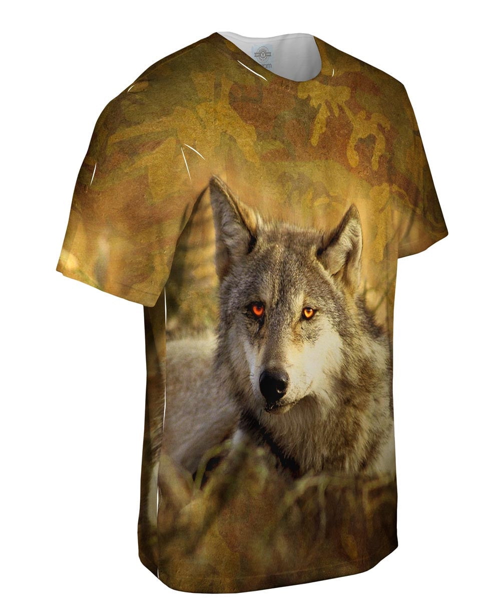 Brown Camo Lobo Mens T-Shirt All Over Print - Walmart.com