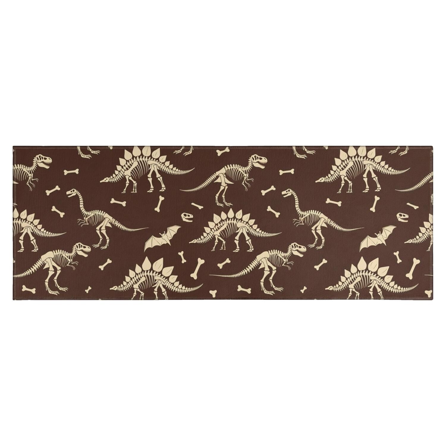 Brown Cartoon Dinosaurs Fossils Pattern Kitchen Rug Mat,Kitchen Runner ...