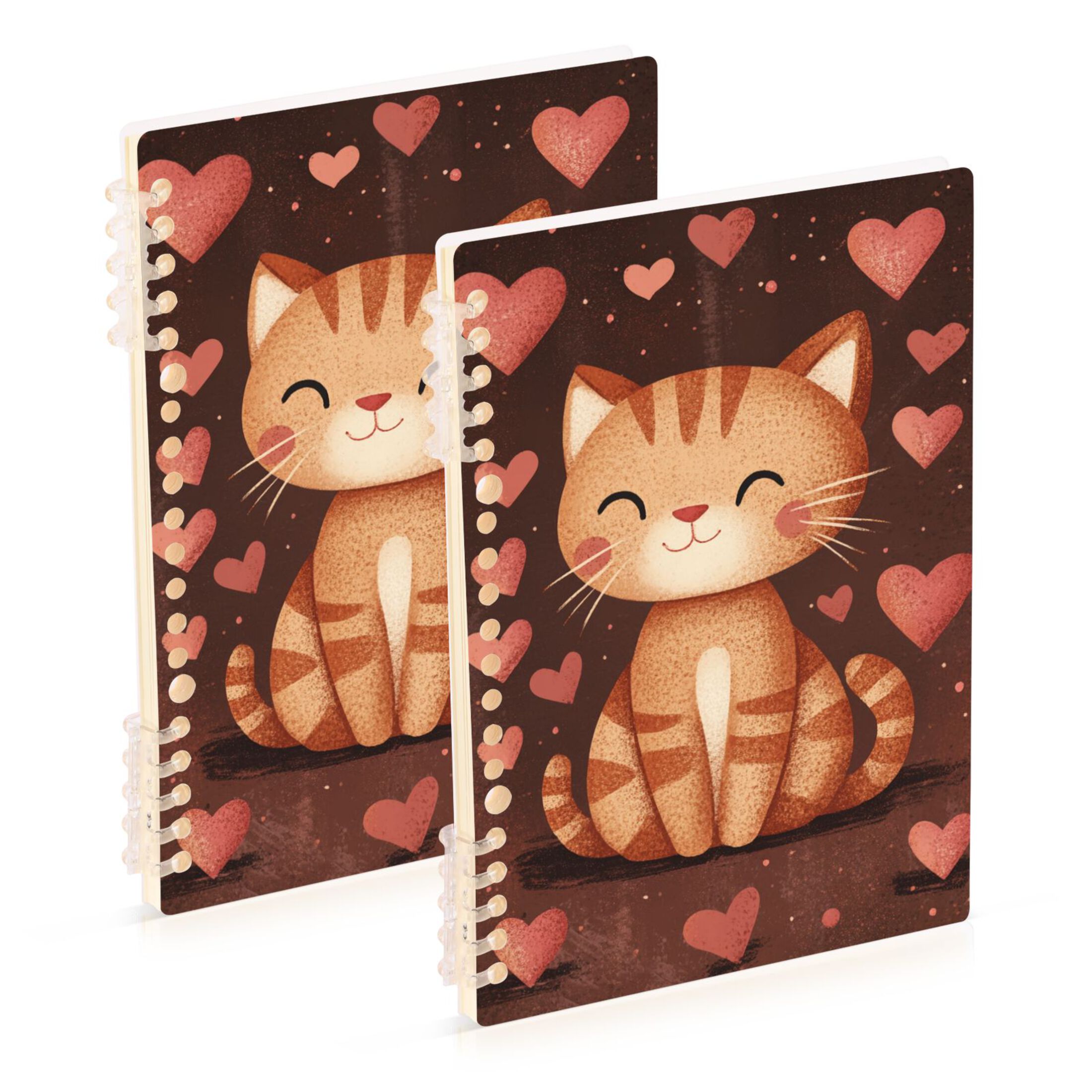 Brown Cat Full Love Lined Spiral Journal Notebook 60 Pages A5 College ...