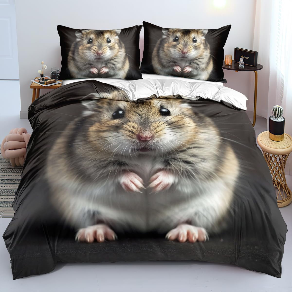 Brown Cavy Duvet CoverBlack Guinea Pig Bedding Set Cute Cavies Bed Sets ...