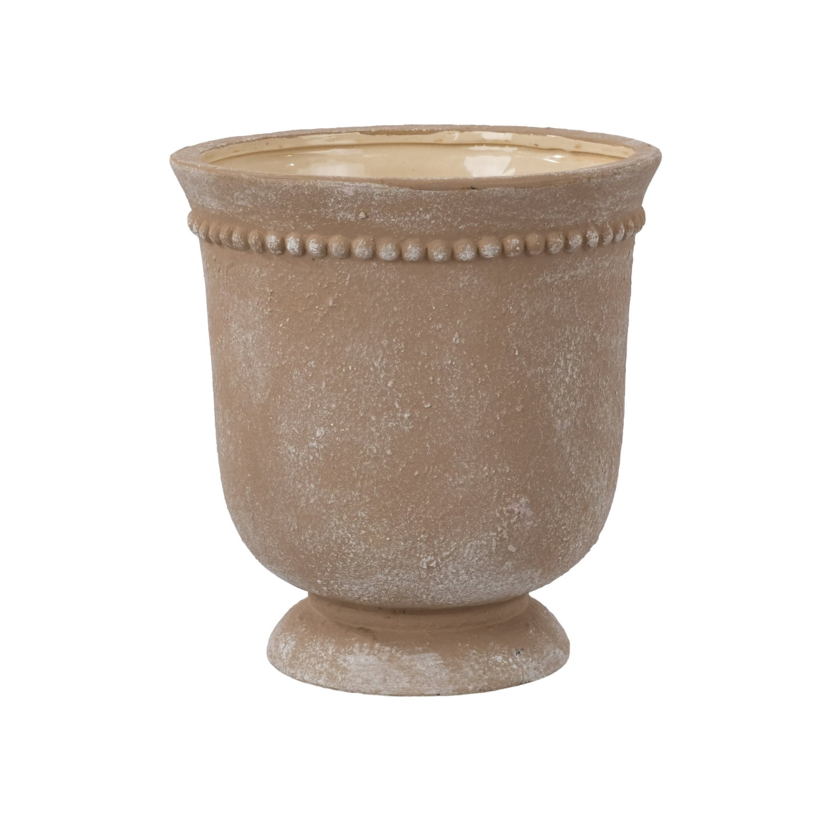 Brown Ceramic Urn er Pot with Elegant Dot Pattern,Indoor Outdoor Flower ...