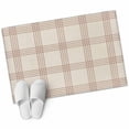 Brown Checkered Bathroom Rug Washable 2x3 Entryway Rug Non Slip Rustic ...