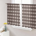 Brown Checkered Sheer Curtains for Living Room Bedroom Farmhouse Plaid ...