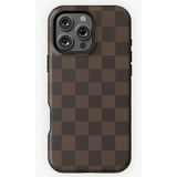 Brown Checkers Retro Pattern Phone Case for iPhone 17 16 15 14 13 12 11 ...