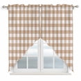 Brown Checks Swag Valances for Windows 2 Pack Beige Rustic Gingham ...