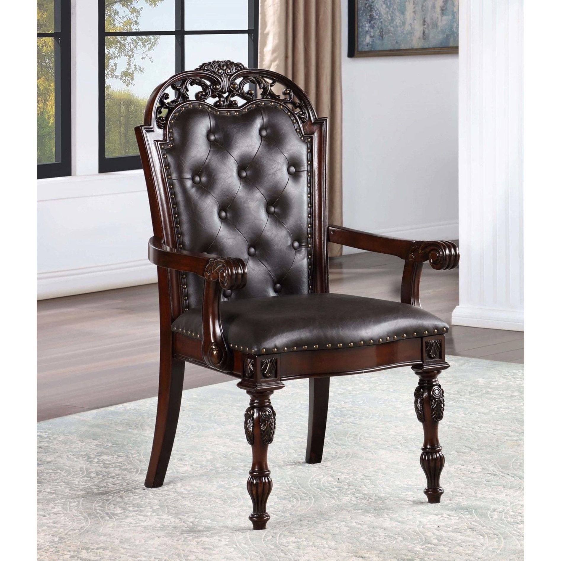 Brown Cherry Color Chairs+Button Tufted Design"-"Dining Room Gatherings ...