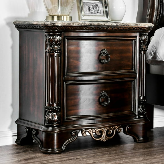 Brown Cherry Finish Solid Wood Bedside Furniture | Create a Cozy ...