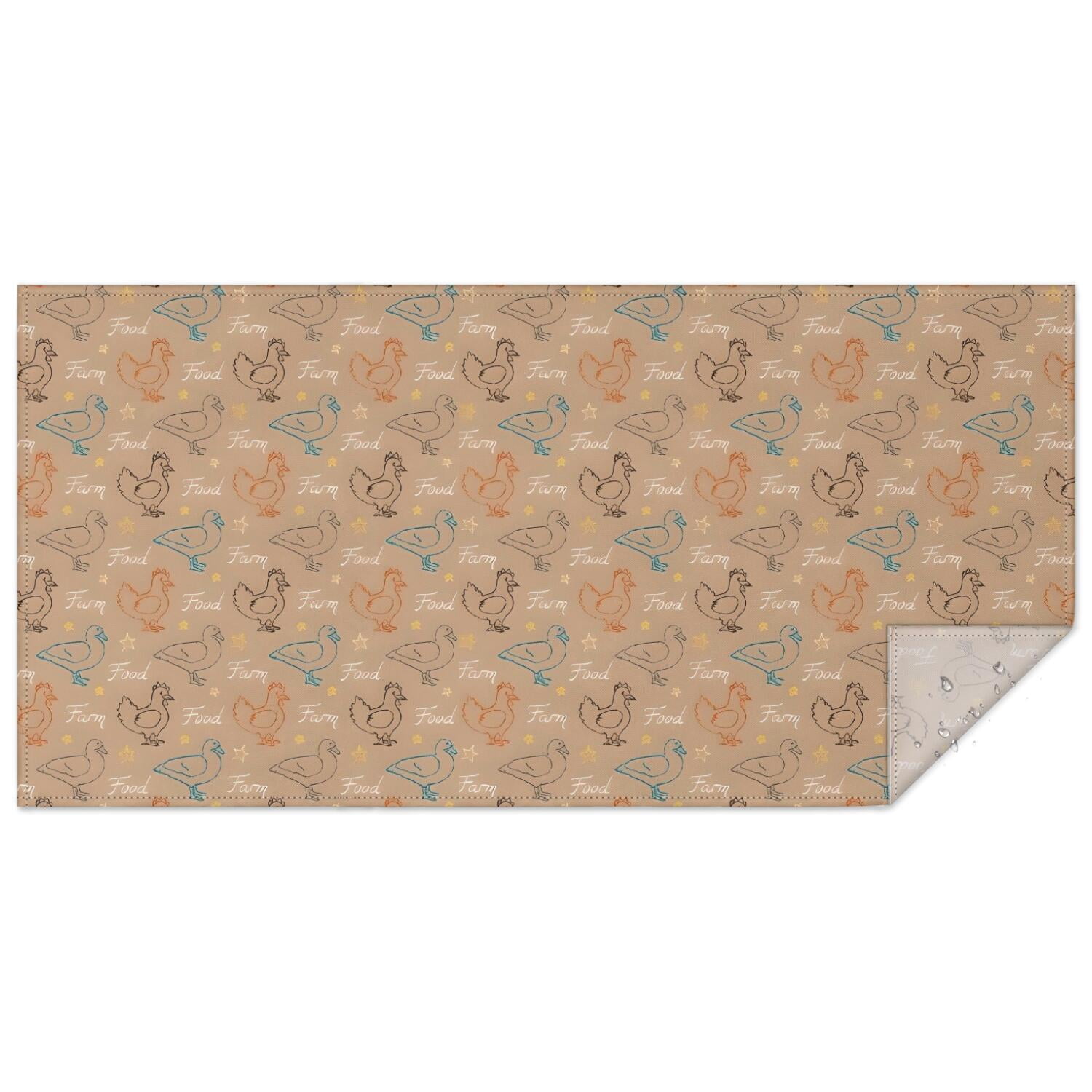 Brown Chicken Duck Pattern Rectangle Tablecloth 60"x120",Waterproof ...