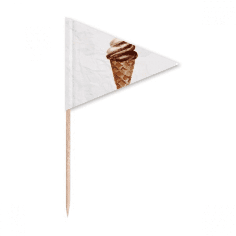 Brown Chocolate Sweet Ice Pattern Toothpick Triangle Cupcake Toppers ...
