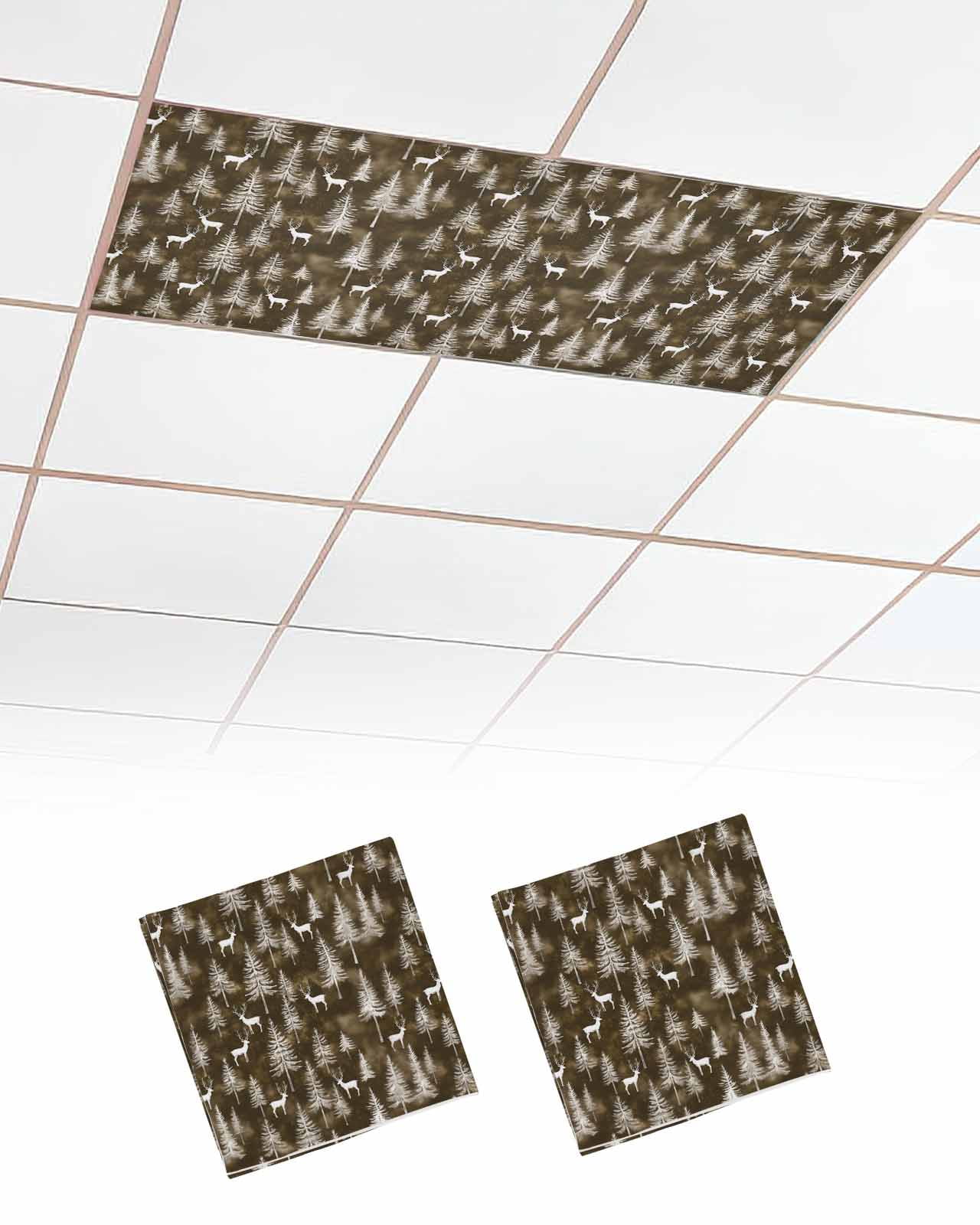 Brown Christmas Fluorescent Light Covers for Ceiling Lights 4x2 feet, 2 ...