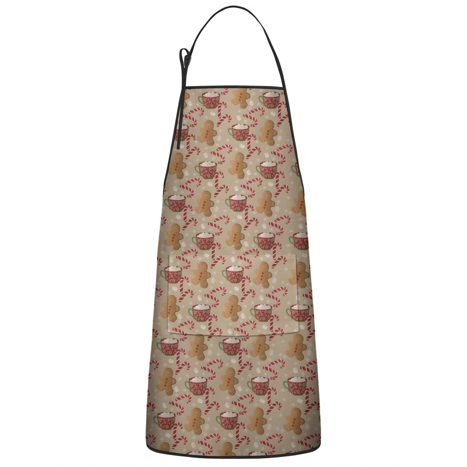 Brown Christmas Gingerbread and Drink Pattern Apron-Garden Aprons for ...