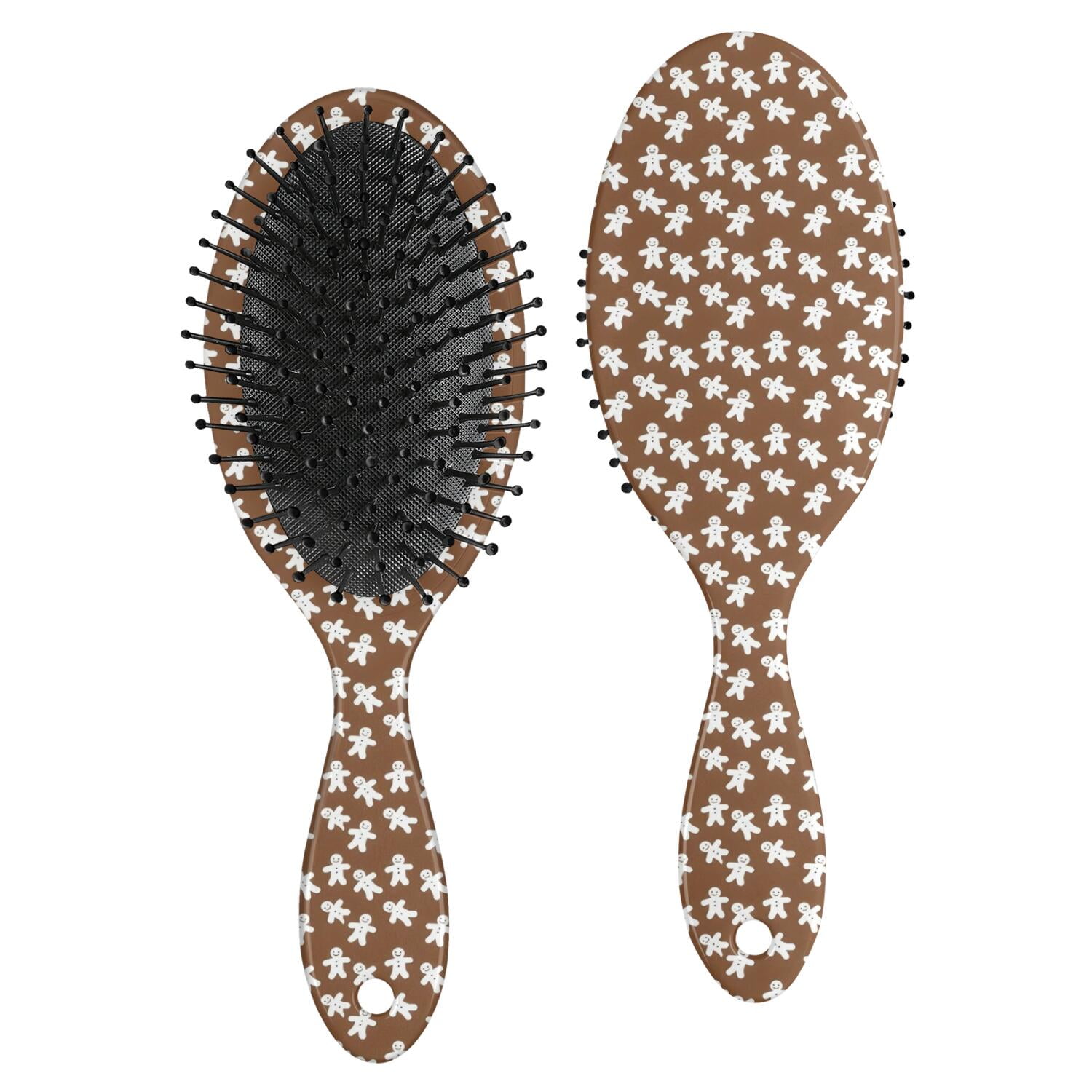 Brown Christmas Gingerbread Pattern Hair Brush,Girls Detangling Hair ...