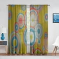 Brown Circles Dots Pattern Tulle Window Curtains for Living Room ...