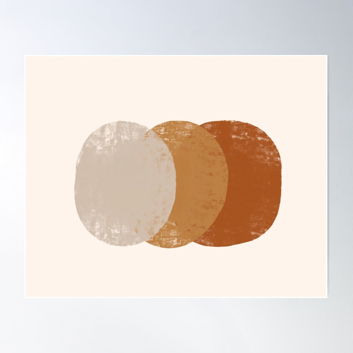 Brown Circles Gradation Poster Wall Art, Modern Wall Decor For Living ...