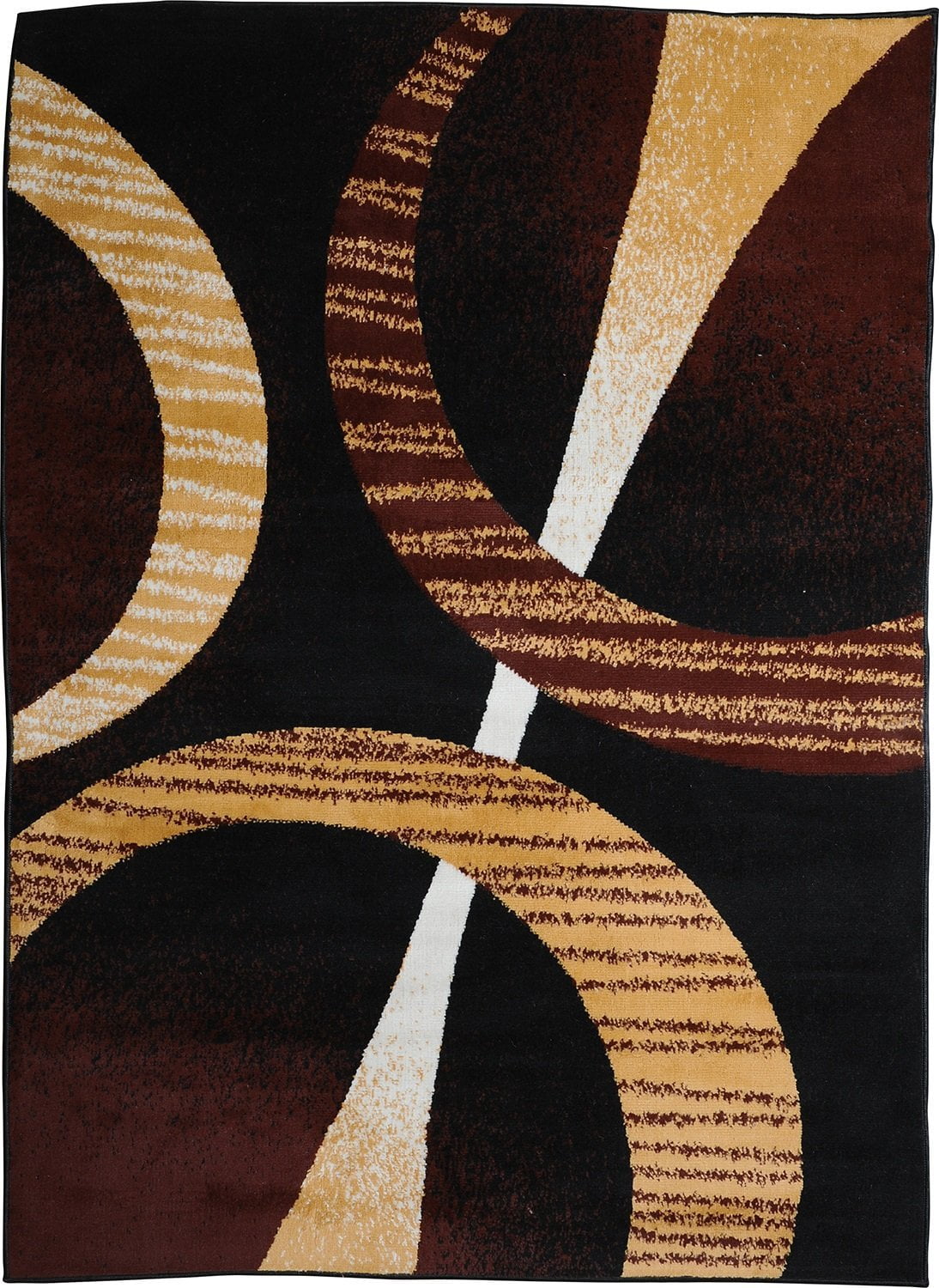 Brown Circles Rings Modern 4x6 Area Rug Contemporary Carpet Rugs ...