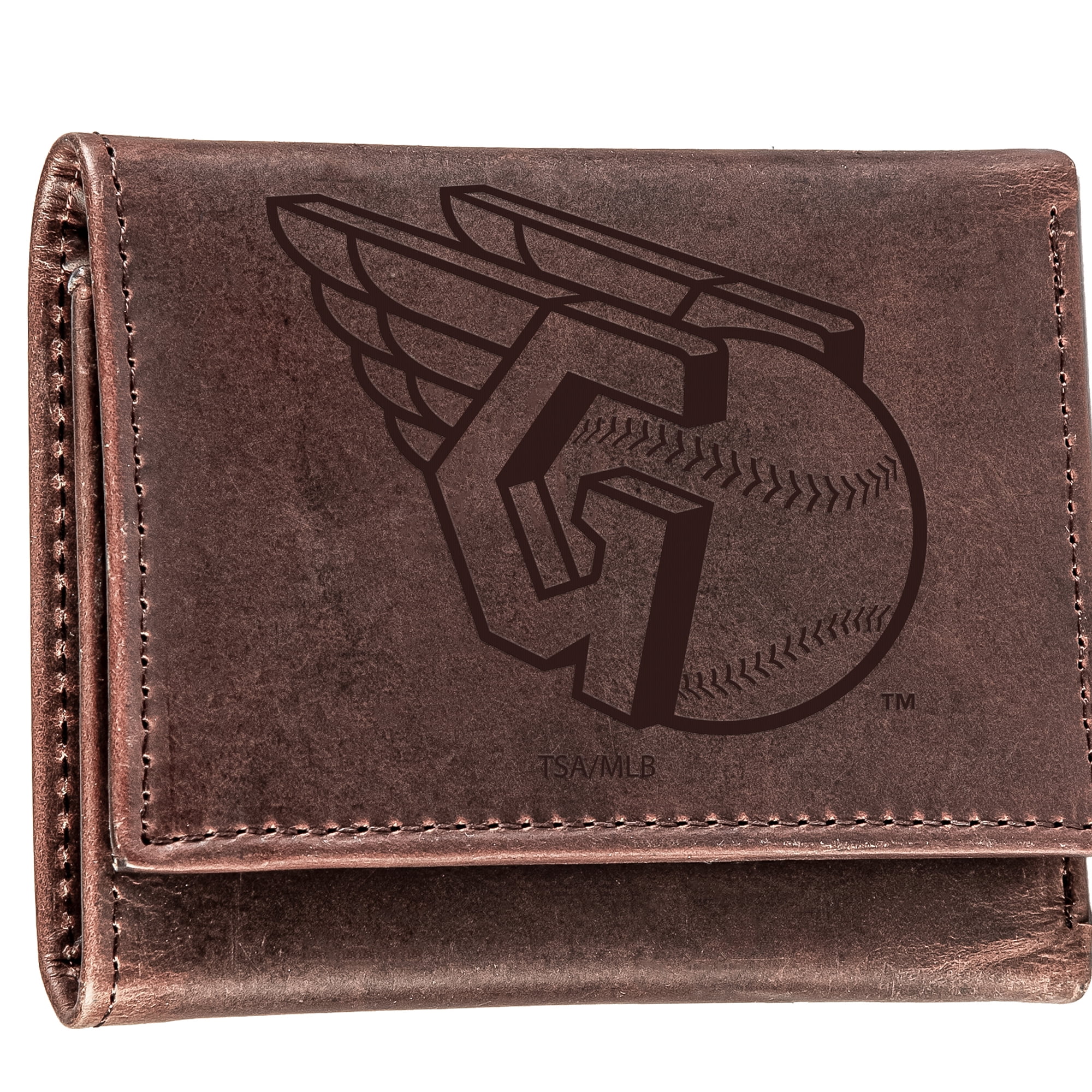 Brown Cleveland Guardians Tri-Fold Leather Wallet - Walmart.com