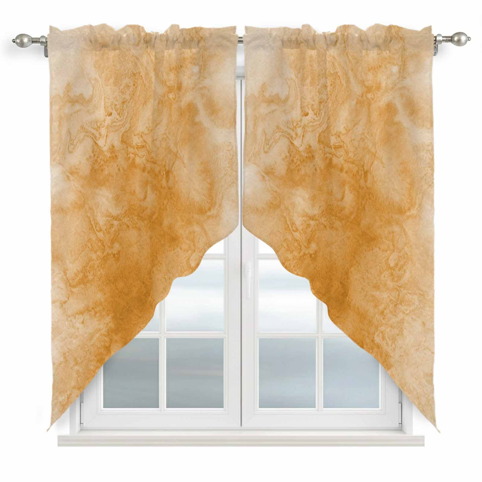 Brown Clouds Swag Curtain Valance for Window 2 Panels Modern Abstract ...
