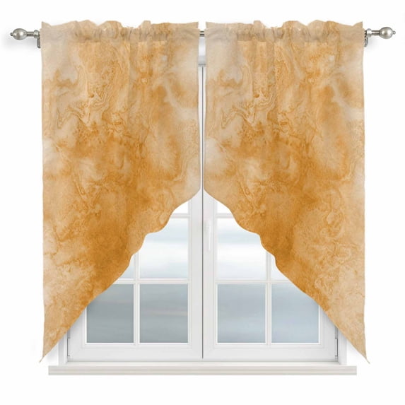 Brown Clouds Swag Curtain Valance for Window 2 Panels Modern Abstract ...