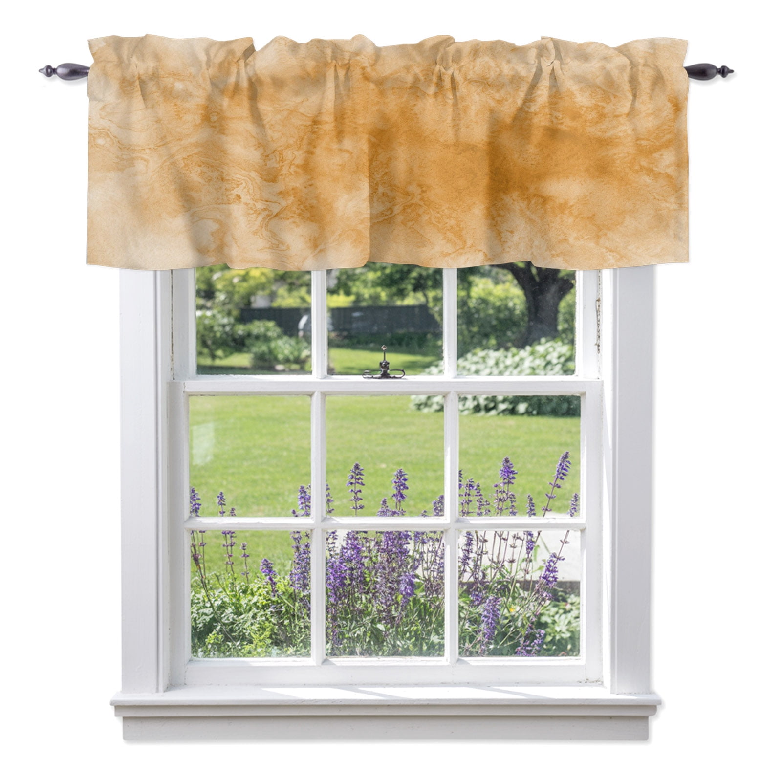 Brown Clouds Valance Curtain 1 Panel, Modern Abstract Art Fantasy Smoke ...