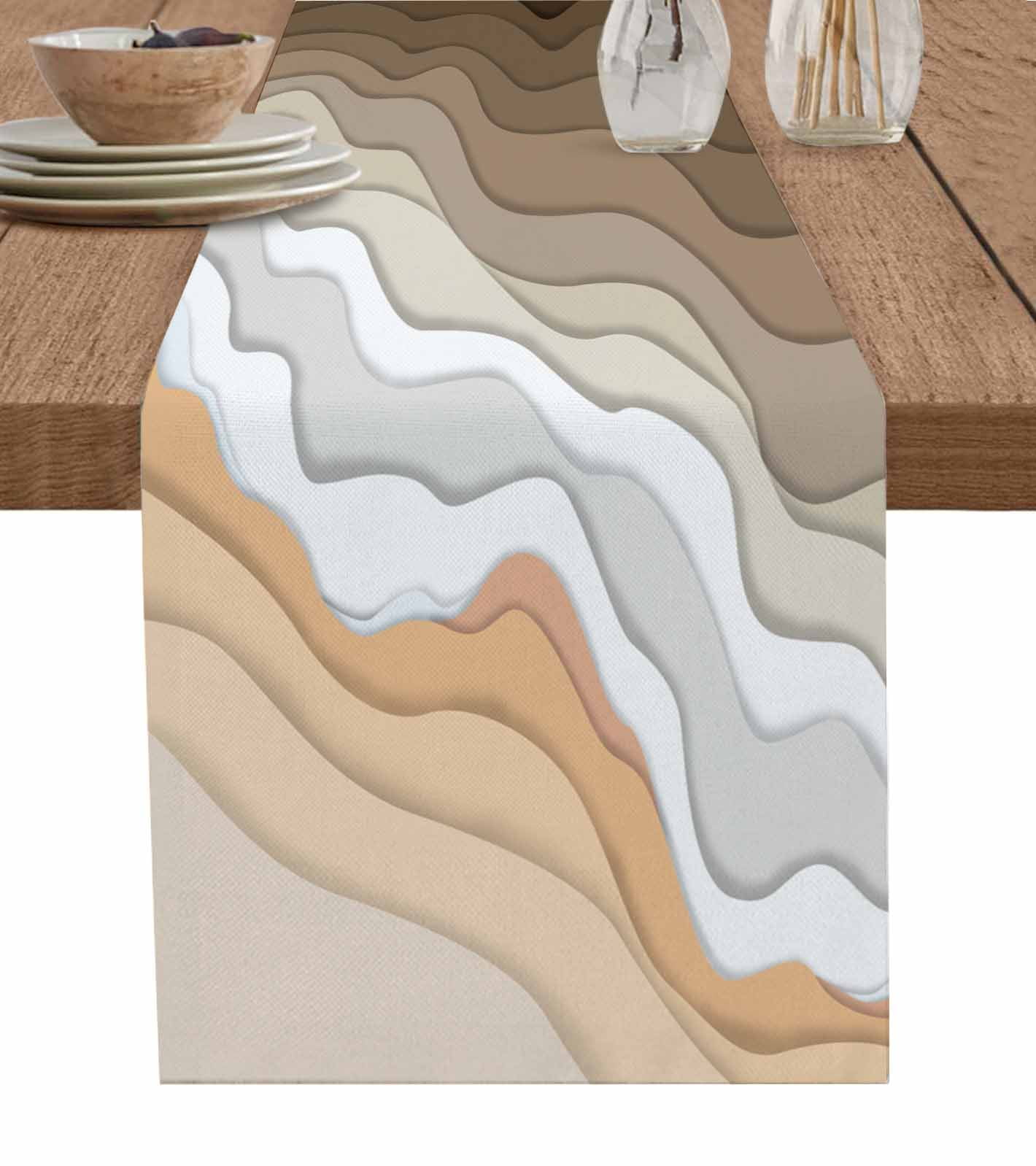 Brown Coastal Beach Burlap Cotton Table Runner 18x72 Inches Long, Retro ...