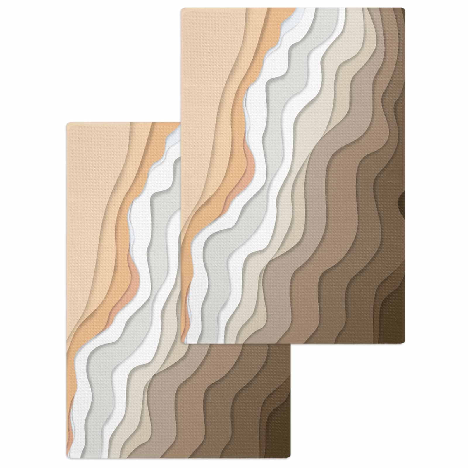 Brown Coastal Beach Kitchen Dish Towels for Drying Dishes Set of 2 ...