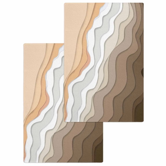 Brown Coastal Beach Kitchen Dish Towels for Drying Dishes Set of 2 ...
