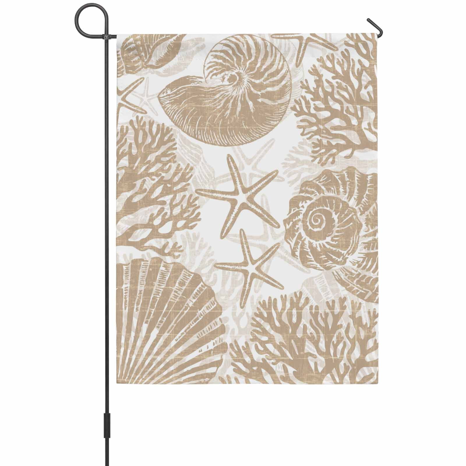 Brown Coastal Garden Flag 12 x 18 Inches, Beach Starfish Nautical Coral ...