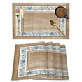 Brown Coastal Placemats Set of 8 Vintage Summer Beach Coral Shell ...