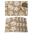 Brown Coastal Starfish Placemats Set of 12 Ocean Sea Shells Nautical ...
