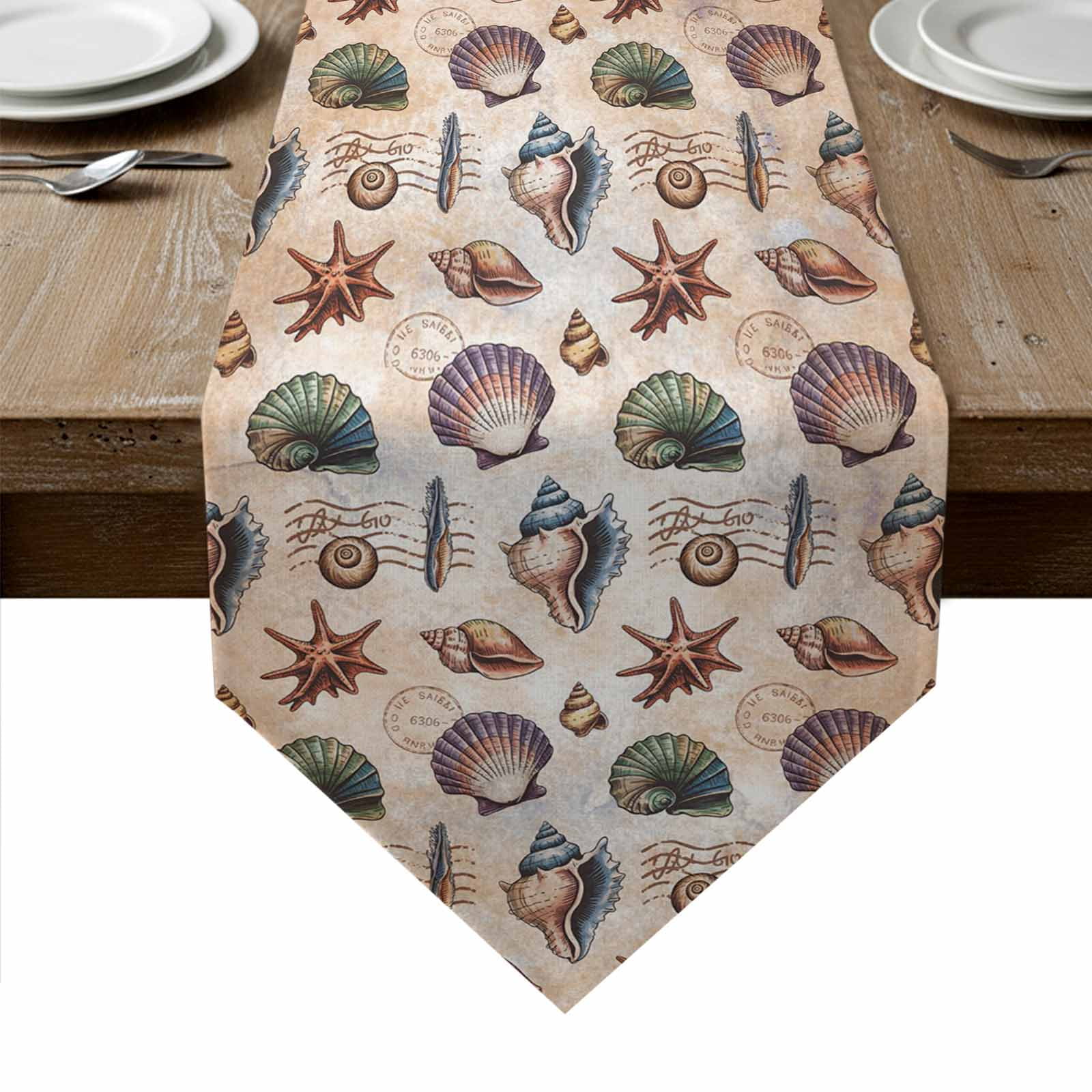 Brown Coastal Table Runner Linen Burlap Table Runner 108 Inches Long ...