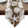 Brown Coastal Table Runner Linen Burlap Table Runner 120 Inches Long ...