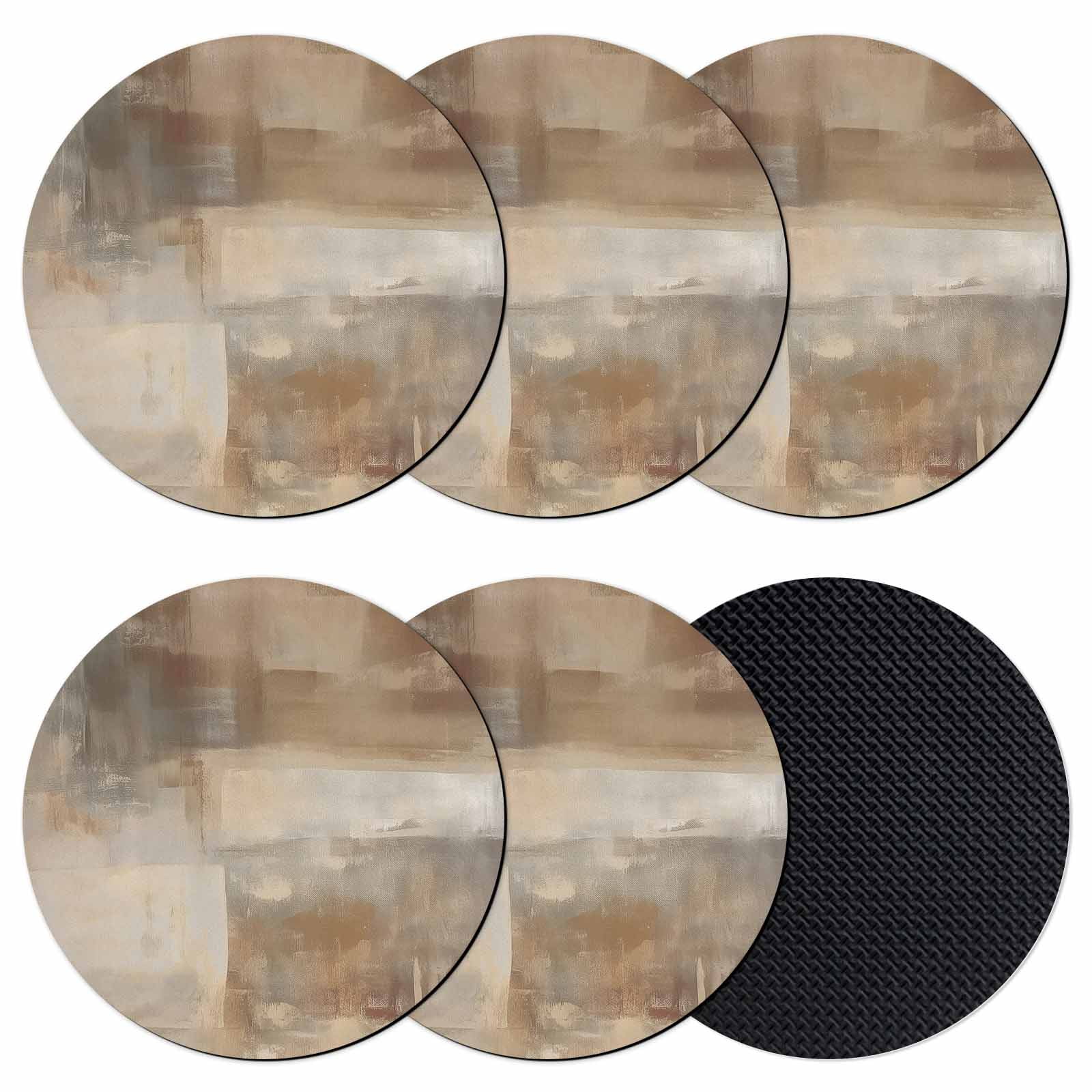 Brown Coasters Set of 6, Soft Absorbent Coasters for Drinks, Oil ...