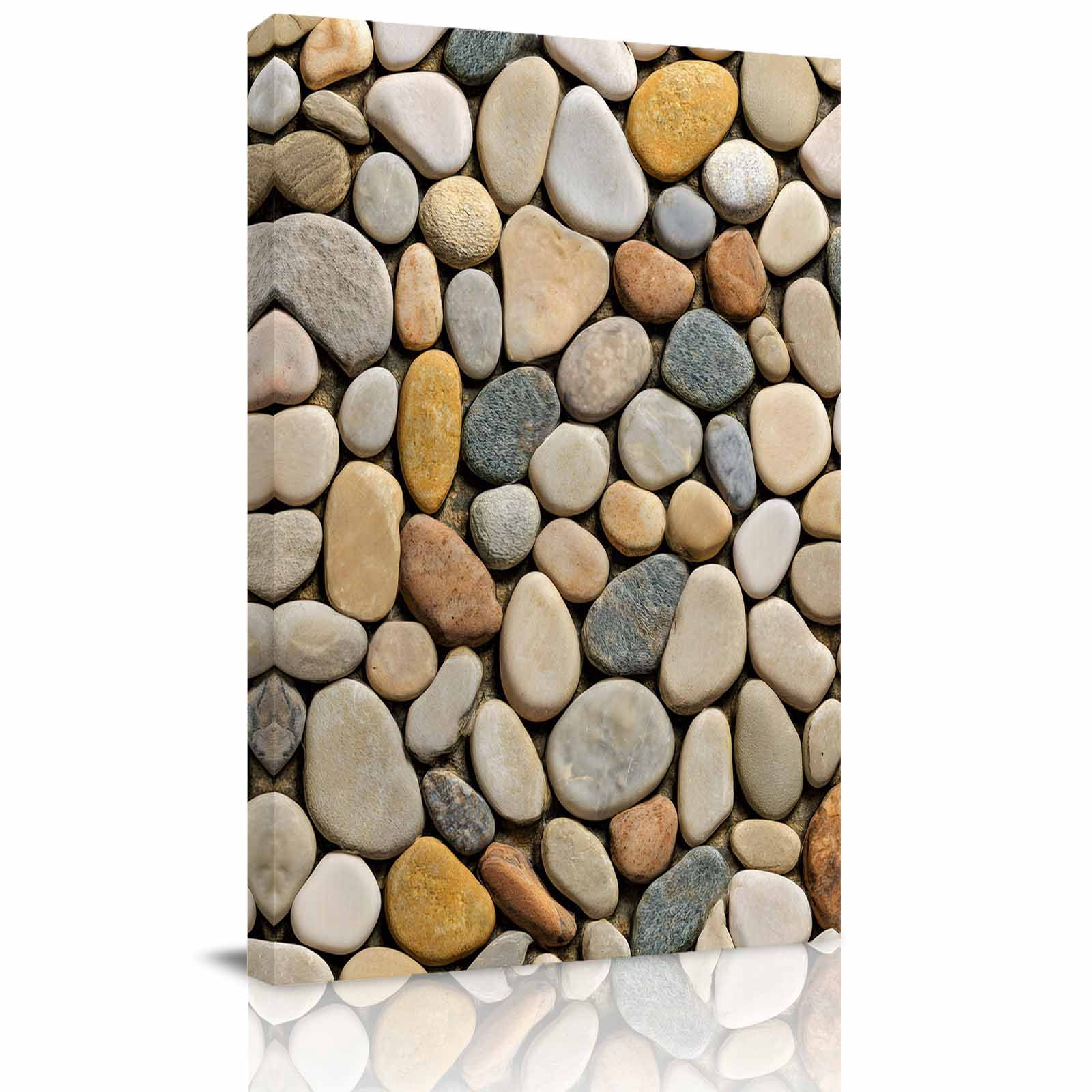 Brown Cobblestone Style Canvas Wall Art for Living Room, Modern ...