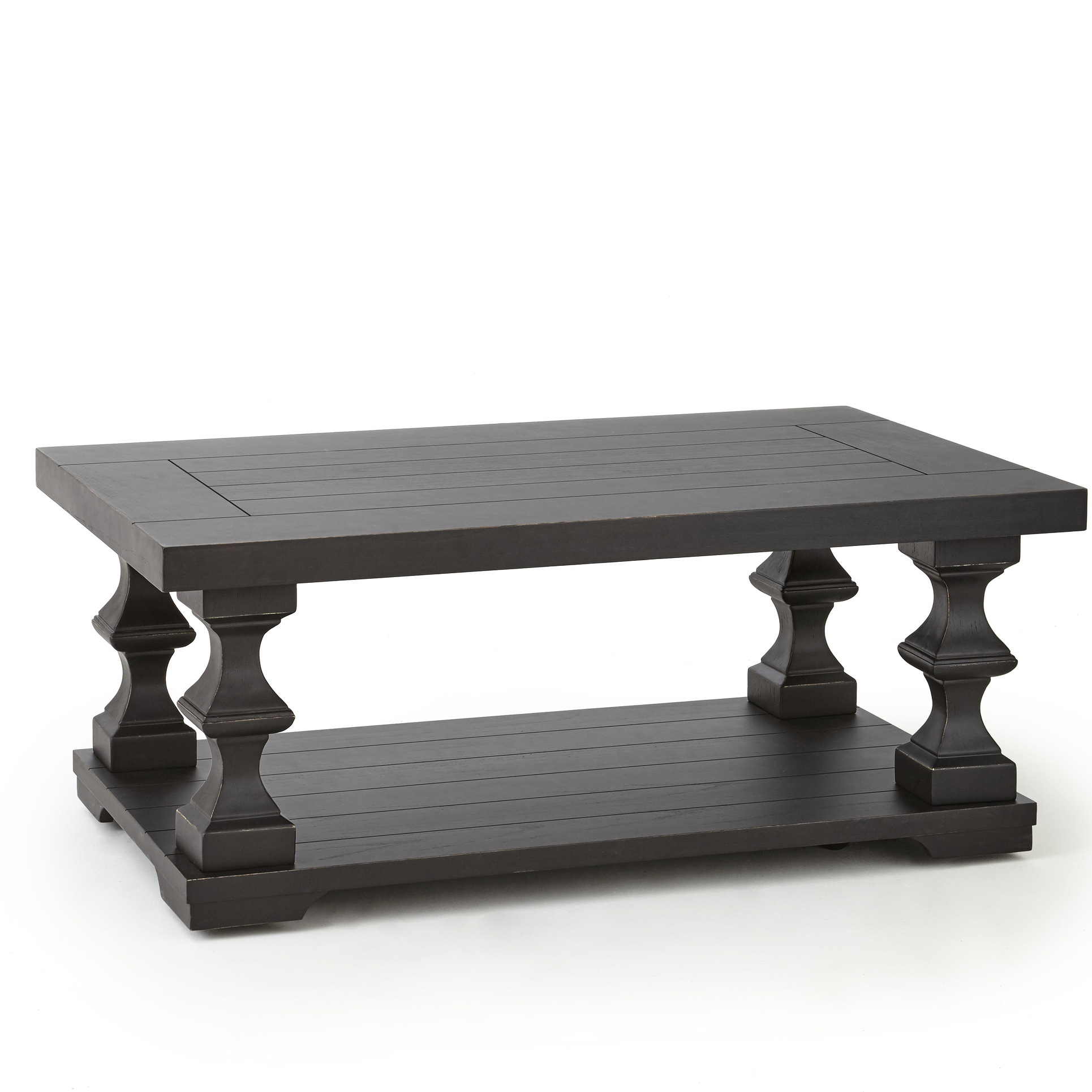 Brown Cocktail Table - Hardwood Solid & Veneer, Plank Effect Surface ...