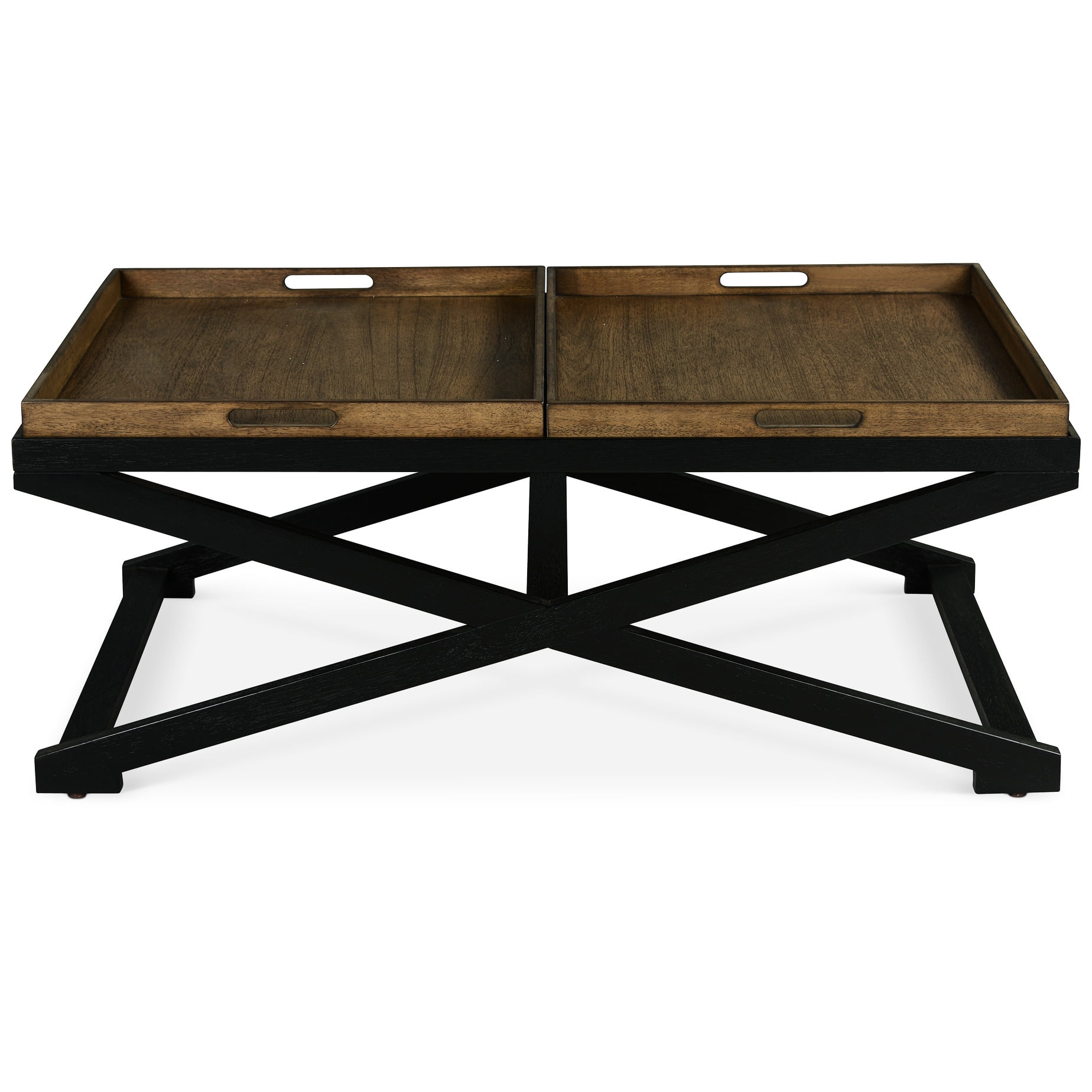 Brown Cocktail Table - Reversible Trays, 48 In Height X 71 Width 122 ...