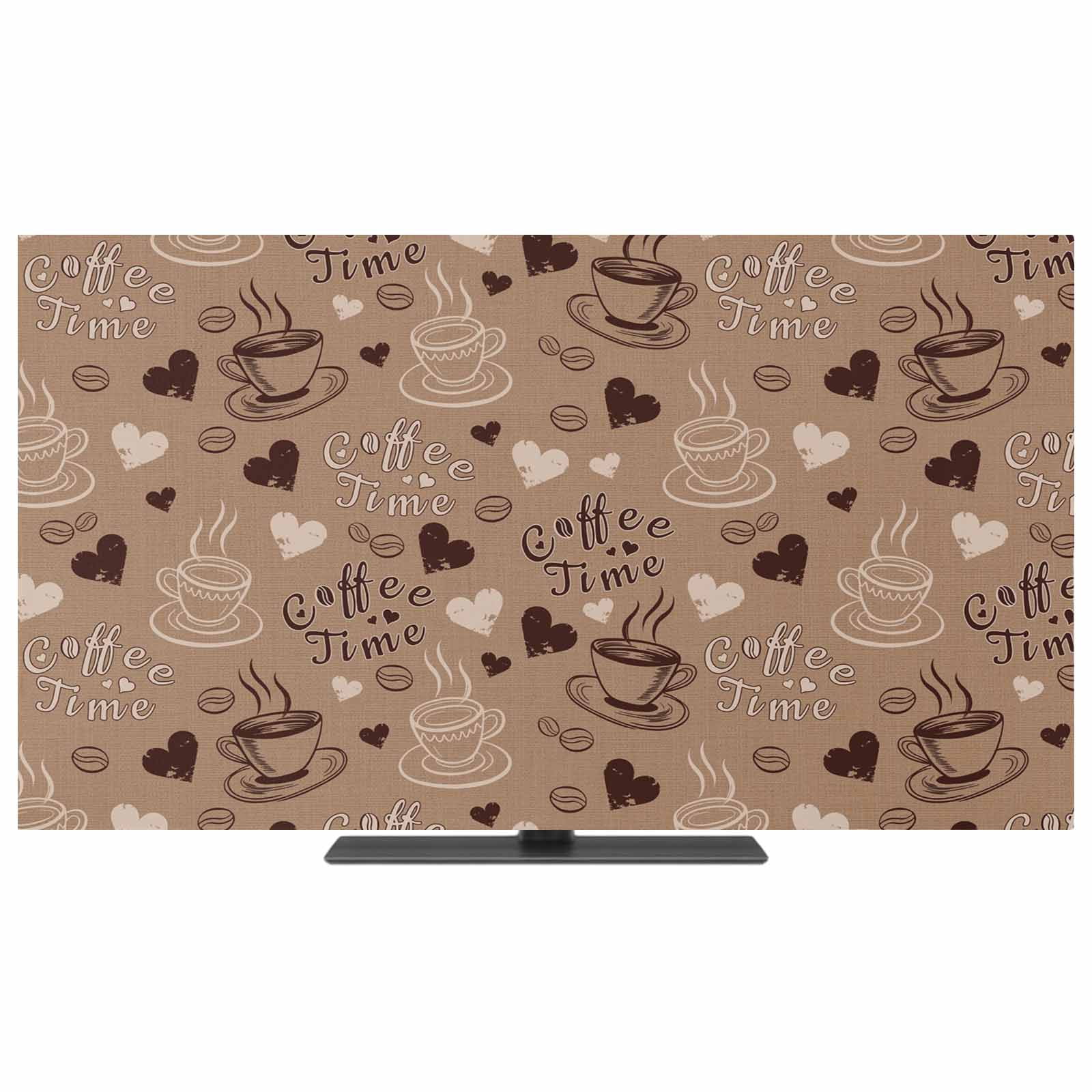Brown Coffee Cup TV Dust Cover,Stretchable TV Screen Desktop Computer ...