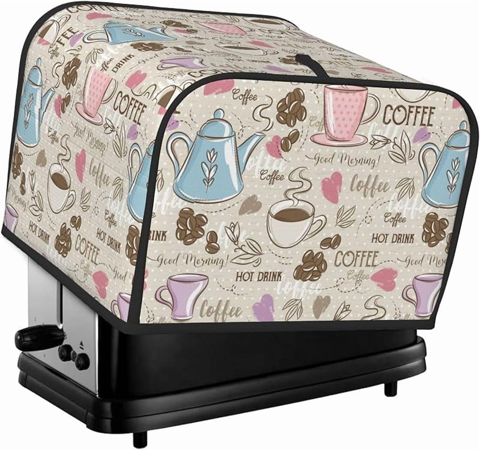 Brown Coffee Pattern 4 Slice Toaster Cover, Waterproof Toaster Dust ...