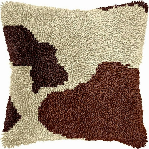 Brown Color Liquid Latch Hook Pillow Kits for DIY Throw Pillow Cross ...